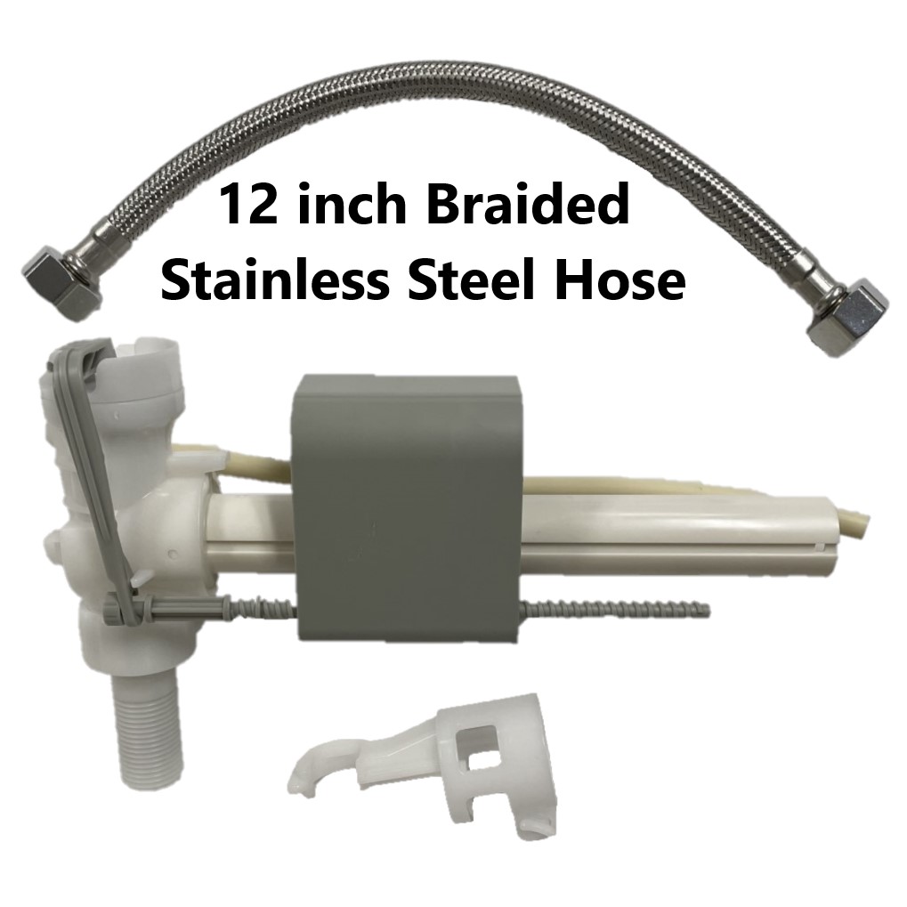 Delta Side Mount Fill Valve With Braided Water Line And Bracket - NuFlush