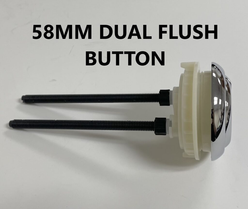 Chrome Dual Flush Toilet Top Flush Button (58 Mm) (6-inch Rods) - NuFlush