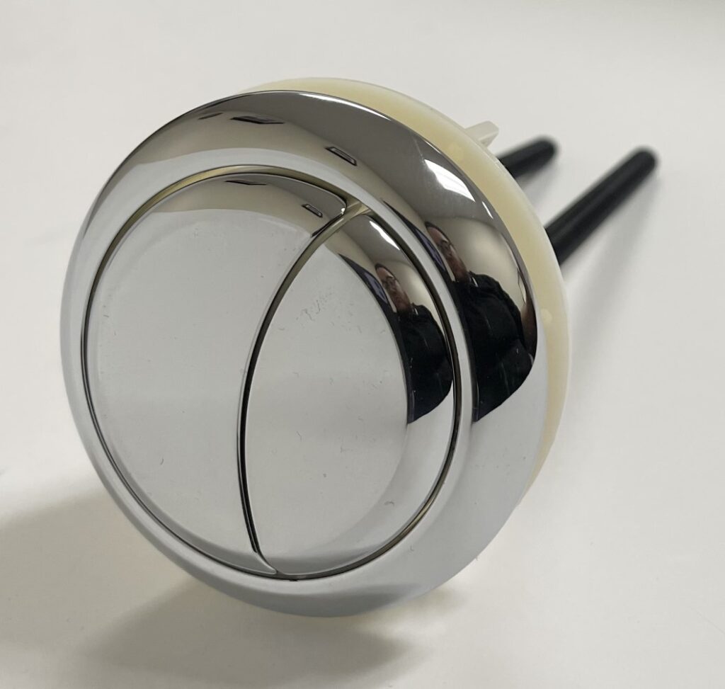 Chrome Dual Flush Toilet Top Flush Button (58 Mm) (6-inch Rods) - NuFlush