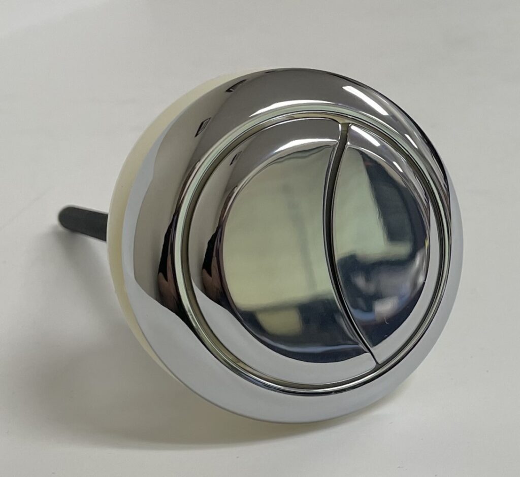 Chrome Dual Flush Toilet Top Flush Button (58 Mm) (6-inch Rods) - NuFlush