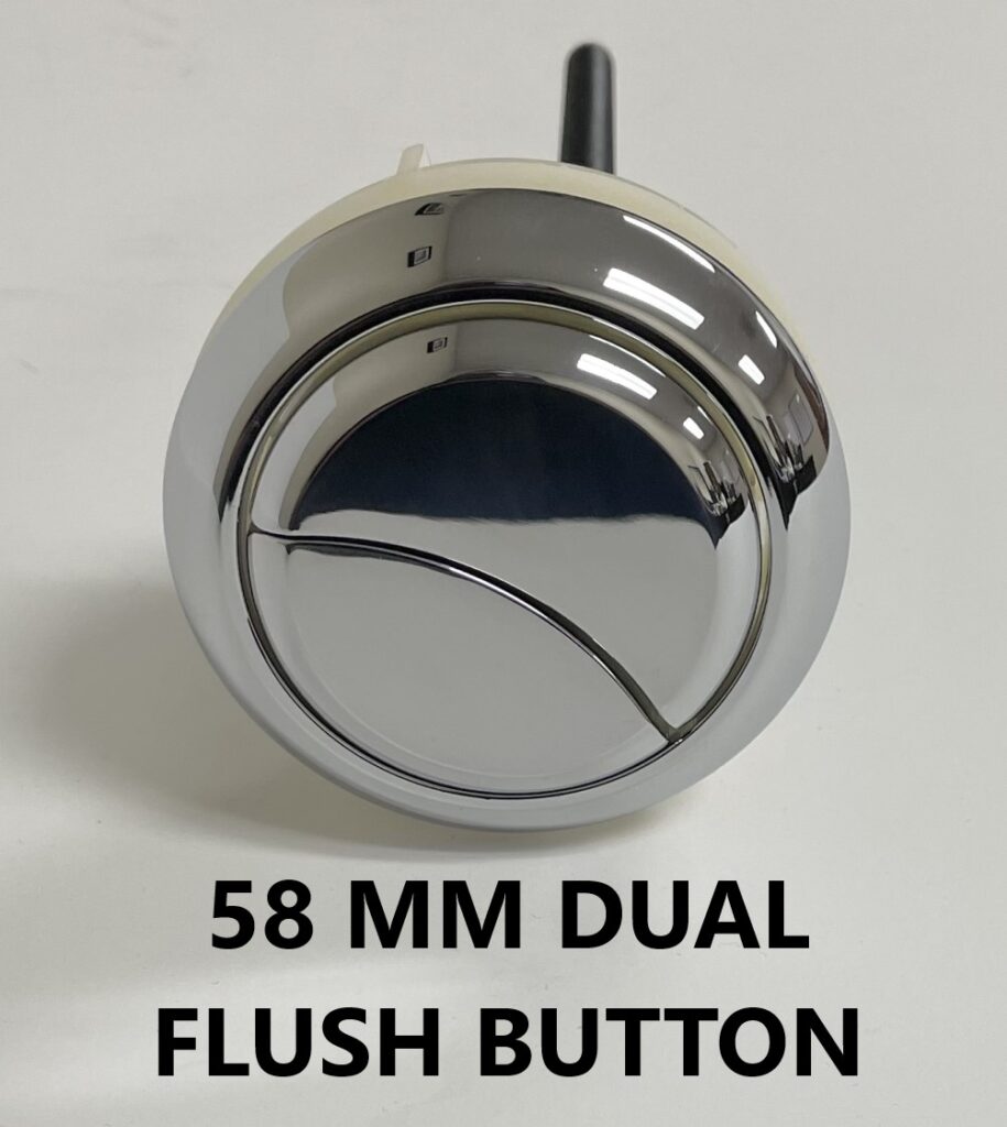 Chrome Dual Flush Toilet Top Flush Button (58 Mm) (6-inch Rods) - NuFlush