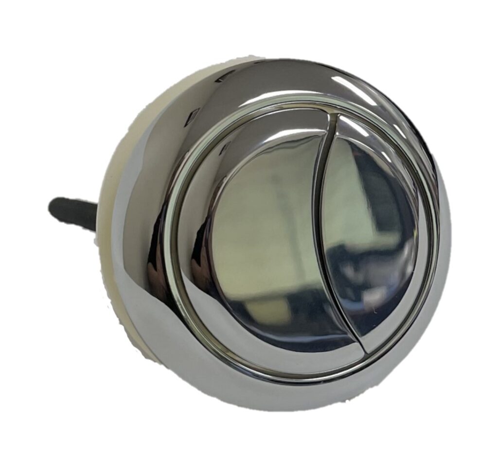 Chrome Dual Flush Toilet Top Flush Button (58 Mm) (6-inch Rods) - NuFlush