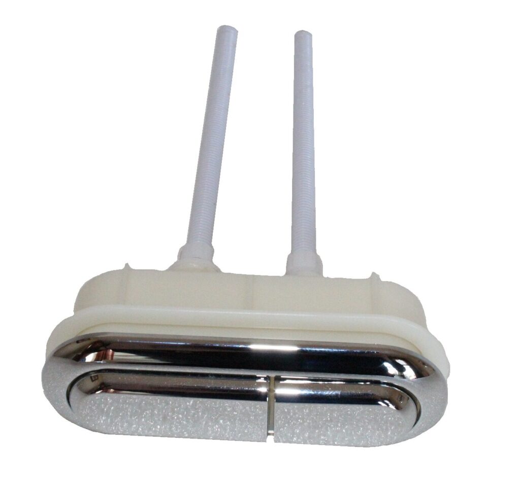 Chrome Oval Dual Flush Button (4.5-inch X 1.5-inch) (6-inch Rods) - NuFlush