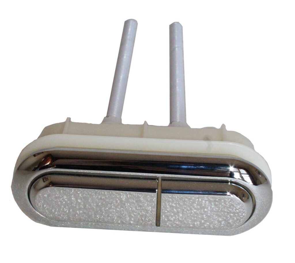 Chrome Oval Dual Flush Button (4.5-inch X 1.5-inch) (6-inch Rods) - NuFlush