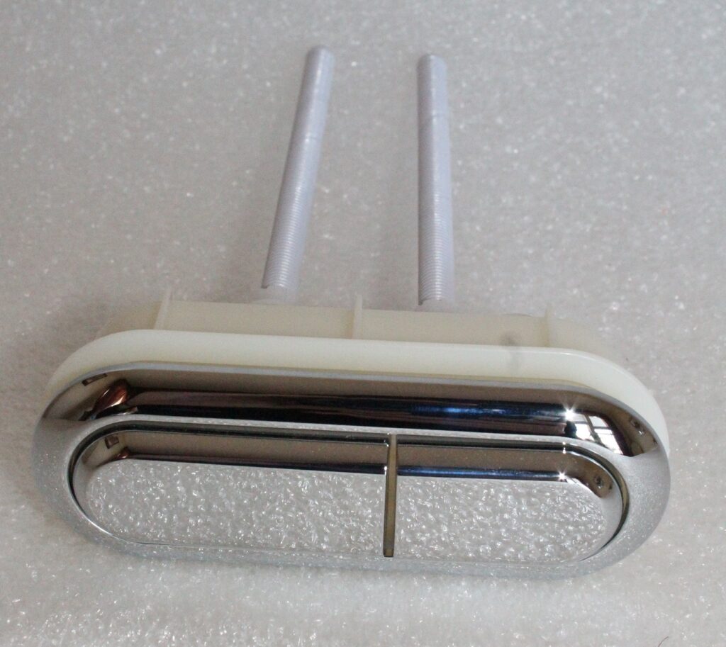 Chrome Oval Dual Flush Button (4.5-inch X 1.5-inch) (6-inch Rods) - NuFlush